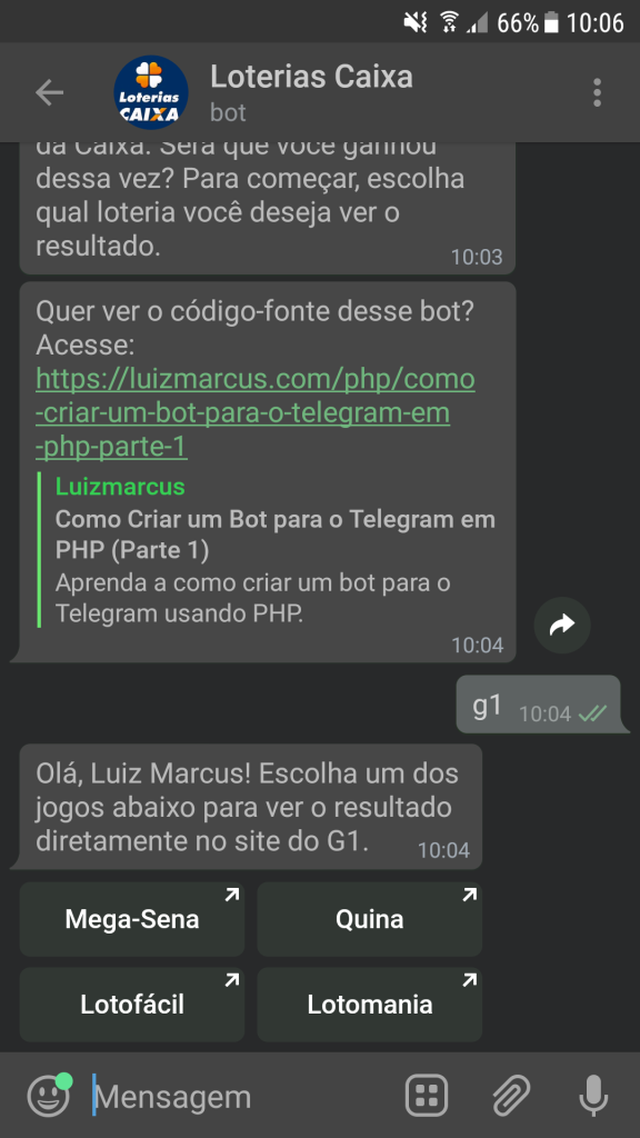 Utilizando Inline Keyboard em um Bot para o Telegram | Luiz Marcus